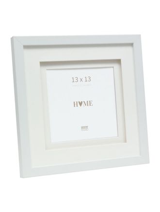 Deknudt Frames Bilderrahmen mit doppeltem Passepartout -Wei&szlig; - S65KK1 P1 f&uuml;r Bildgr&ouml;&szlig;e 13x13m - Bilderrahmen Holz MDF - Bilder aufh&auml;ngen oder ausstellen