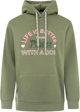 Zwillingsherz Hoodie Better with a Dog gestickte Hunde und Slogan, Kapuze mit Kordel, K&auml;ngurutasche