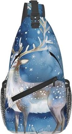 Generic Sac &agrave; bandouli&egrave;re de voyage avec motif renne pour homme