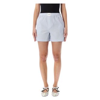 The Attico Short Popeline Striped - - Shorts - Damen - Blau - S