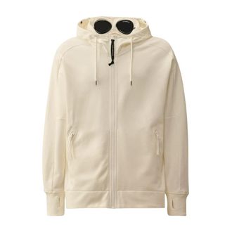 C.P. Company C.p. Company, Homme, Sweatshirts et sweats &agrave; capuche, Blanc, Taille: XL Goggle Zip Sweat &agrave; capuche