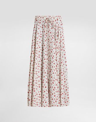 Dolce & Gabbana Small Rose-print Charmeuse Circle Skirt - Frau R&ouml;cke Multicolor 36