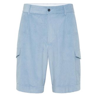 Philipp Plein Homme, Shorts, Bleu, Taille: 3XL Velvet Gabardine Short Cargo Pantalons