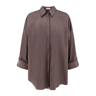 Brunello Cucinelli Chemise Monili - Femme - Blouses et Chemises - Brun - Taille: 38 FR