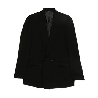 Daniele Alessandrini Homme, Vestes, Noir, Taille: XL Veste Crois&eacute;e Avec Boutons Logo