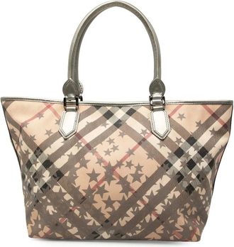 Burberry Shopper - Large Supernova Check Coated Canvas Star Nickie To - Gr. unisize - in Braun - f&uuml;r Damen