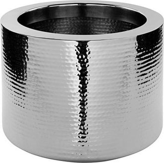 Fink Blumentopf - Nossa - Edelstahl - Farbe: Silber - Maße (ØxH): 40 x 30 cm