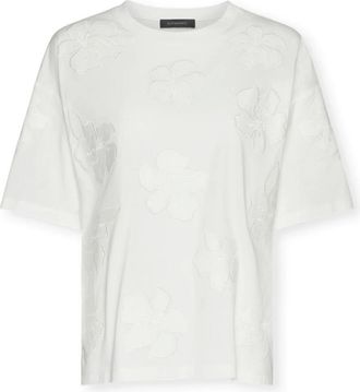 Elena Miro Femme, Tops, Blanc, Taille: 42 FR T-shirt brod&eacute;