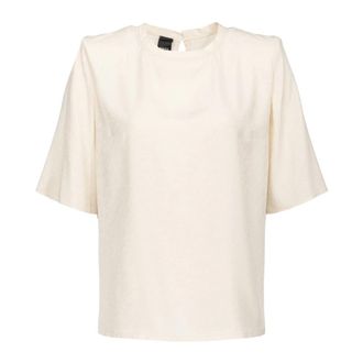 Pinko Kurz&auml;rmelige Jacquard-Bluse - - Tops - Damen - Wei&szlig; - L