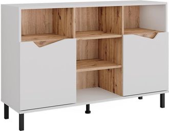 Vicco Kommode Marelle, Weiß/Artisan, 120 x 81.3 cm mit 2 Türen