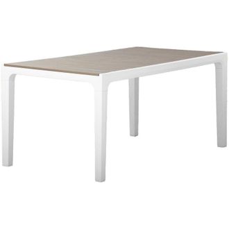 Dmora Table dext&eacute;rieur Innisfail, 6 places, r&eacute;sistante aux UV, polyvalente et compacte, 90x160x74h cm Blanc