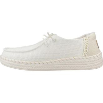 Hey Dude Gewebte Espadrilles Schn&uuml;rschuhe - - Shoes - Damen - Wei&szlig; - 40 EU