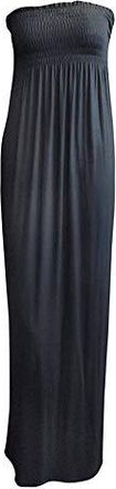 21Fashion Maxi Robe Plus La Taille Sheering Plaine Boobtube - Femme Noir