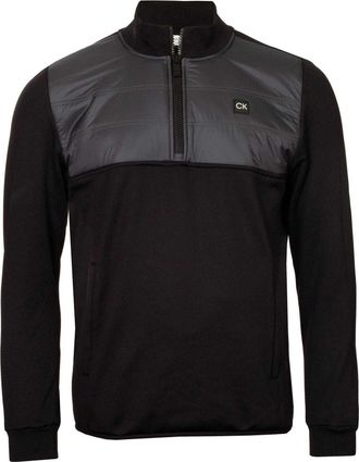 Calvin Klein Jacke f&uuml;r Herren, mit halbem Rei&szlig;verschluss, Emblem (Schwarz)