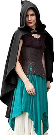 Generic Capes en mousseline de soie pour robes de soirée pour femmes, tendance, décontractée, rétro, médiévale, Halloween, manteau à capuche pour jeu de rôle,