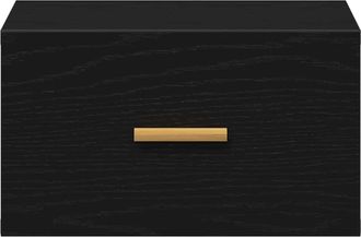 Generic Wandmontierter Nachttisch, Schwebender Nachttisch mit Schublade mit Holzgriff, Holzwerkstoff f&uuml;r Schlafzimmer, Kleine Wohnung und Schlafsaal (Schwarze
