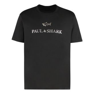 Paul & Shark T-Shirt aus Baumwolljersey mit Logo-Print - - Tops - Herren - Schwarzk - 2XL