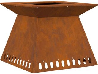 vidaXL Vidaxl - Feuerplatz Braun 60 x 60 x 50 cm Witterungsbeständiger Stahl