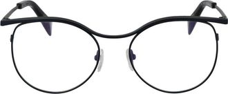 Yohji Yamamoto Femme, Accessoires, Noir, Taille: ONE Size Lunettes rondes &agrave; monture compl&egrave;te