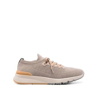 Brunello Cucinelli Homme, Chaussures, Gris, Taille: 41 EU Baskets Tricot Gris Tourterelle
