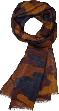 Dante Herren Schal braun Woll-Stoff gemustert