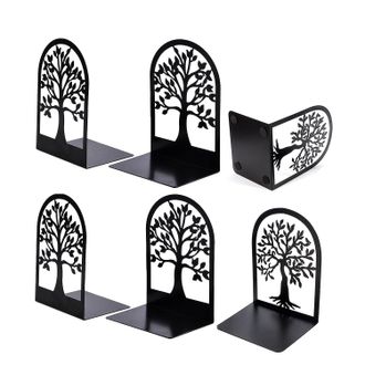 Baymate 3 Paare Buchst&uuml;tze aus Metall Schwarz B&uuml;cherregal f&uuml;r Shelves mit rutschfeste L- Form Buchst&auml;nder Dekorativer Buchst&auml;nder f&uuml;r B&uuml;ro Bibliothek Schule Z