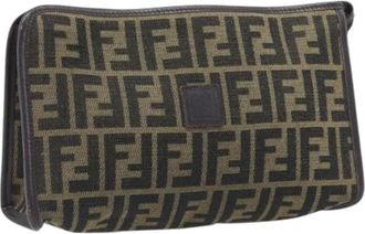 Fendi Pre-owned Vintage Zucca Canvas Clutch - Femme - Pre-owned - Brun - Taille: ONE Size