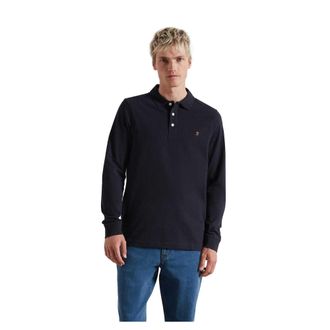 Farah Poloshirt f&uuml;r Herren, Baumwollmischung, Lang&auml;rmlig (wahres Marienblau)