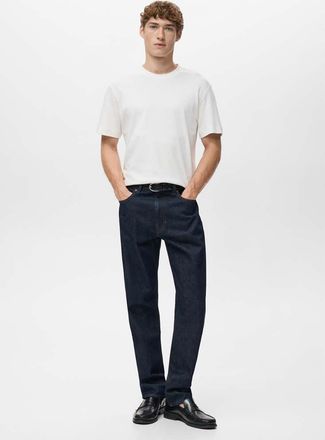 Mango Medium weight regular fit T-shirt blanc cass&eacute; - Homme - XXL - MANGO MAN