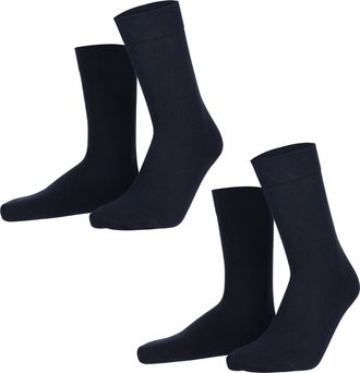 Hudson Herren Socken Only 2-Pack druckfreier Bund Marine 0337 43-46