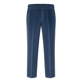 BRIGLIA 1949 Pantalon droit en velours c&ocirc;tel&eacute; &agrave; pinces - Homme - Pantalons - Bleu - Taille: S