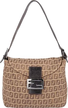 Fendi Crossbody Bags - Fendi FF Monogram Baguette Buckle Handbag - Gr. unisize - in Braun - f&uuml;r Damen