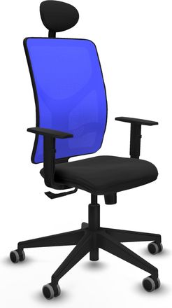 Piqueras y Crespo Gepolsterter B&uuml;rostuhl mit 1D-Armlehnen, h&ouml;henverstellbare Lendenwirbelst&uuml;tze und festes Kopfteil, ausgestattet mit 3 Positionen und Schneidschaum, Bl