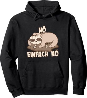 Jimbeels N&ouml; Einfach N&ouml; Faultier Lustiger Spruch Kinder Sloth Pullover Hoodie