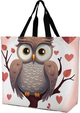 Generic Amoureux Des Hibous1 Sac A Main Femme R&eacute;utilisable Tote Bag Imperm&eacute;able Sac Fourre Tout Pour Plage Travail Shopping