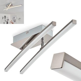 HOFSTEIN LED Deckenleuchte Powassan, moderne Deckenlampe in Chrom, 2-flammig mit einer verstellbaren Lichtleiste, 2 x 5 Watt, je 500 Lumen (1000 Lumen insgesam