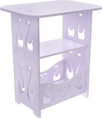 Valiclud Moderner Beistelltisch Schlafzimmer Wei&szlig; Kleines Nachttisch Side Table mit Ablagefach Platzsparend f&uuml;r Wohnzimmer Sofa und Kleine R&auml;ume Minimalistisch