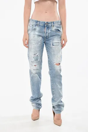 Dsquared2 Distressed Jeans 24/7 Regular Fit mit Logo-Knopf 17cm Dsquared2