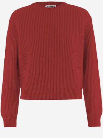 Jil Sander Womens Wool Sweater Red