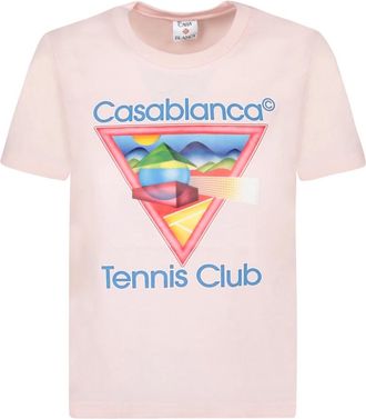 Casablanca Femme, Tops, Rose, Taille: 40 FR Tennis Club Icon T-Shirt