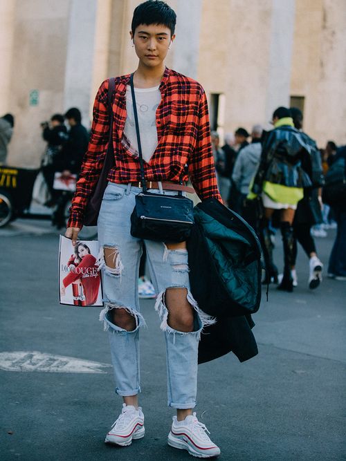 look grunge jean déchiré