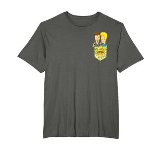 Beavis And Butt-Head Vintage Retro Faux Nachos Pocket T-Shirt - Unisex-Erwachsene - Schwarz - S