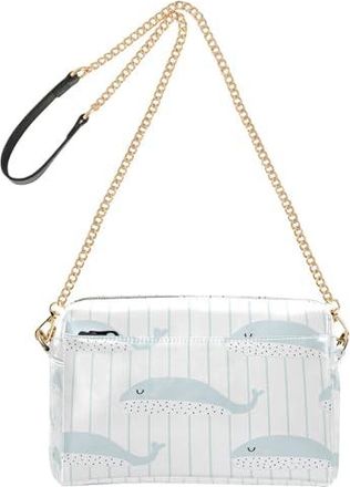 HMZXZ Sac à bandoulière en cuir avec motif baleine pour femme, petit sac à main à bandoulière, animal de dessin animé mignon