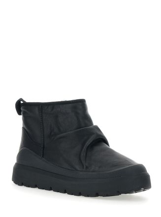 UGG Mens Heritage Utility Black Ankle Boots With Ruffle Detail Leather
