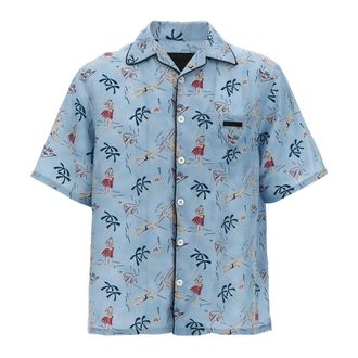 Prada Hawaiihemd - - Shirts - Herren - Blau - XL