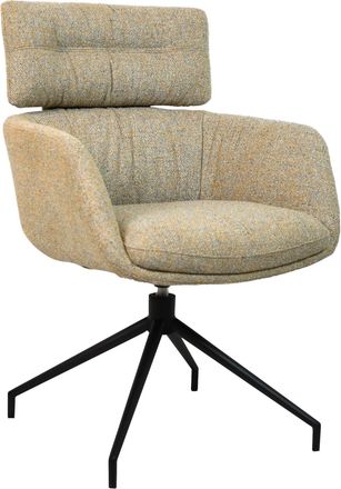 Dieter Knoll Collection Armlehnstuhl, Schwarz, Graubraun, Metall, Textil, Drehkreuz, 62x92x66 cm, SGS-geprüft, Sitzfläche 360° drehbar, Stühle