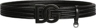 Dolce & Gabbana DG-plaque woven belt - Schwarz
