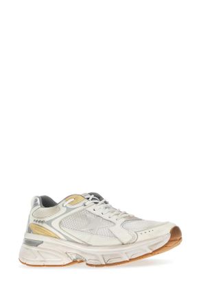 Golden Goose Mens White Mesh And Leather Lightstar Sneakers Whitegold