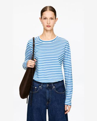 Arket IRIS Charakteristisches Langarm-T-Shirt -Blau