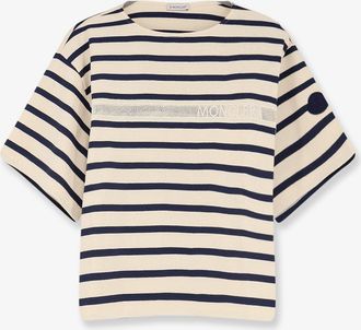 Moncler Cotton T-shirt with striped pattern - MONCLER - gender_Woman